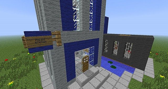 Modern Style Police Station with Cell. Minecraft Map