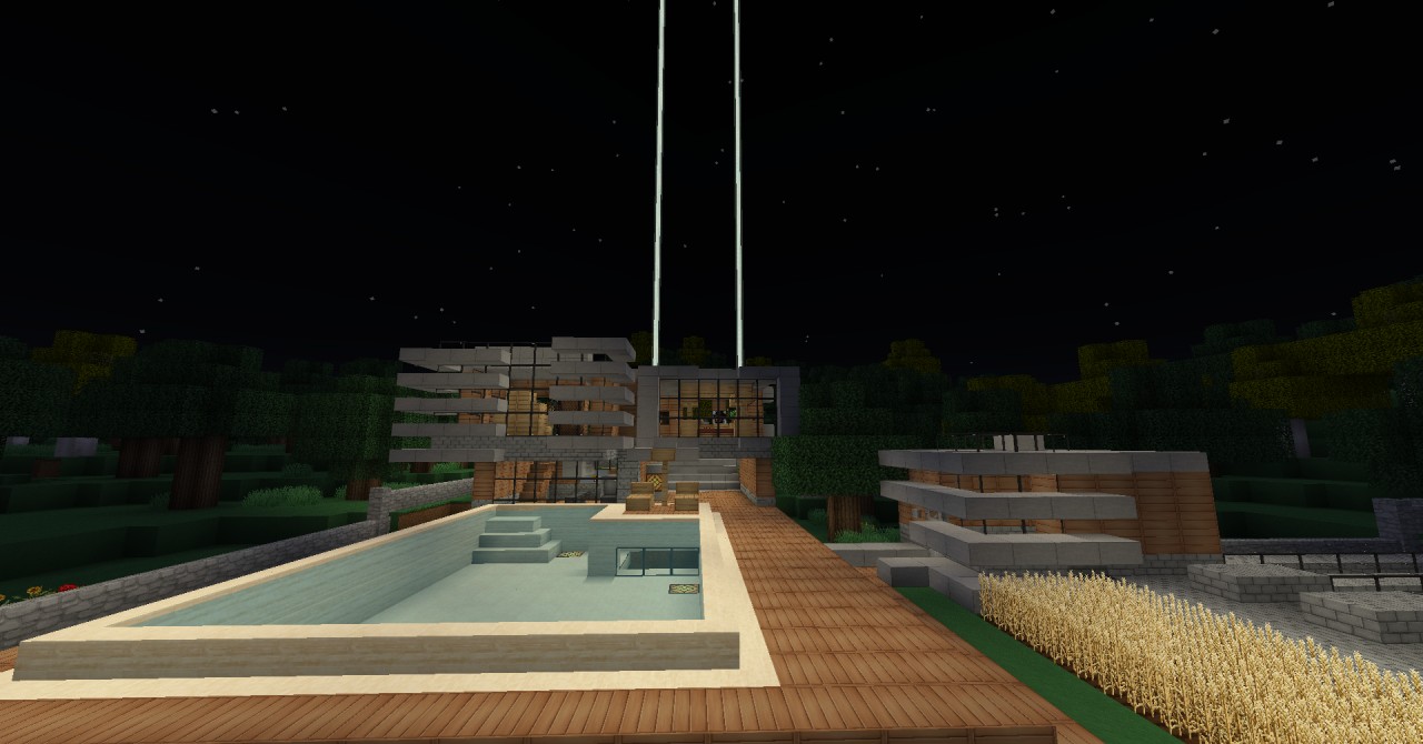 Moderne house 3 with fully automatic lights Minecraft Map