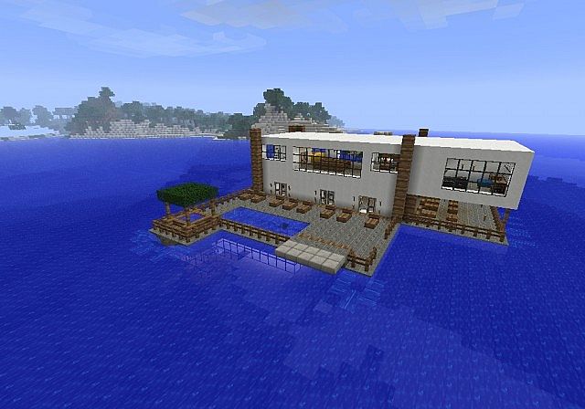 Modern Water House Minecraft Map