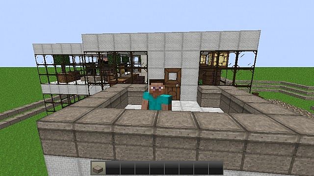 super flat modern house Minecraft Map