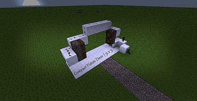 Compact Piston Door | 3 X 9 Minecraft Map