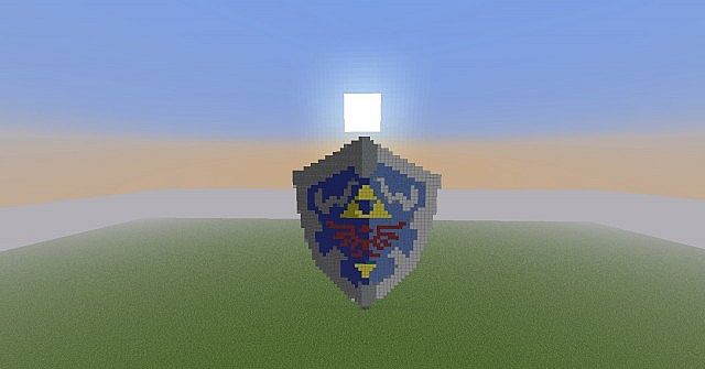 Pixel Art Zelda's Shield - Ocarina of Time Minecraft Map