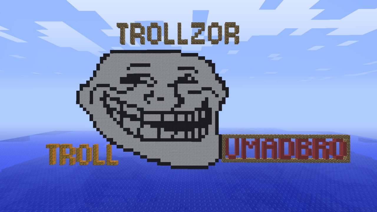 Troll Face Pixel Art! UMADBRO!? Minecraft Project