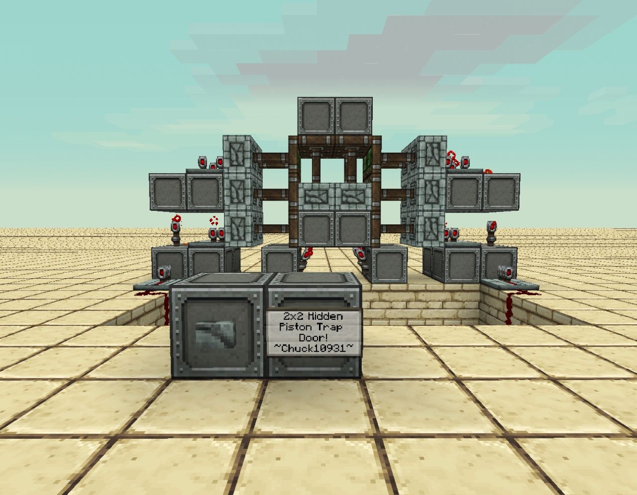 2X2 Hidden Piston Trap Door Minecraft Map