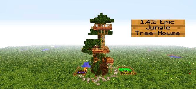 1.4.2 Epic Jungle Tree House Minecraft Map