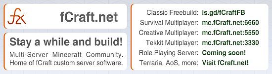 fCraft.net's Creative Multiplayer Server [ENG] 24/7 Minecraft Server