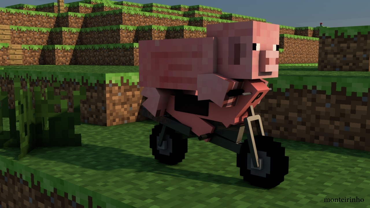 So what...It's a pig riding a motorbike! Minecraft Map