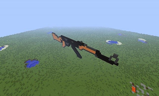 AK47 [Wool Art Sculpture] Minecraft Map