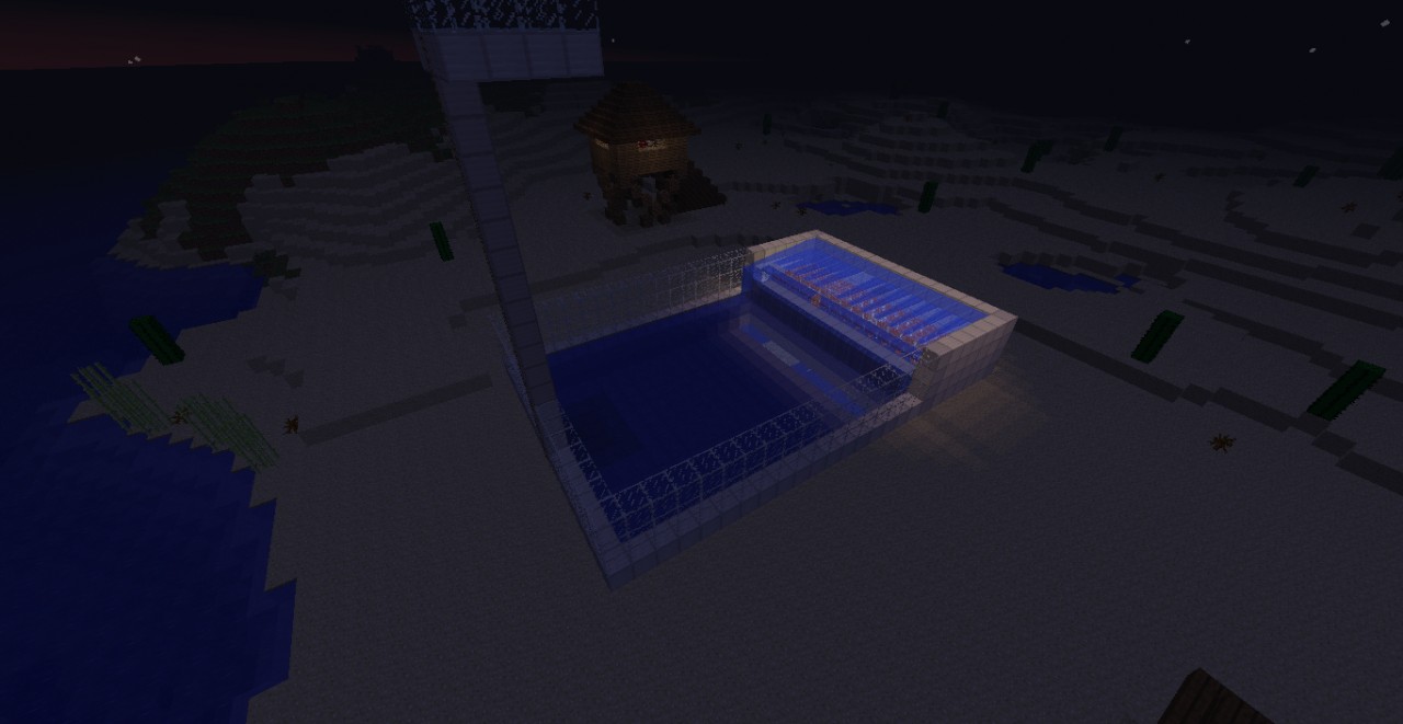 Big pool -house and a tower Minecraft Map