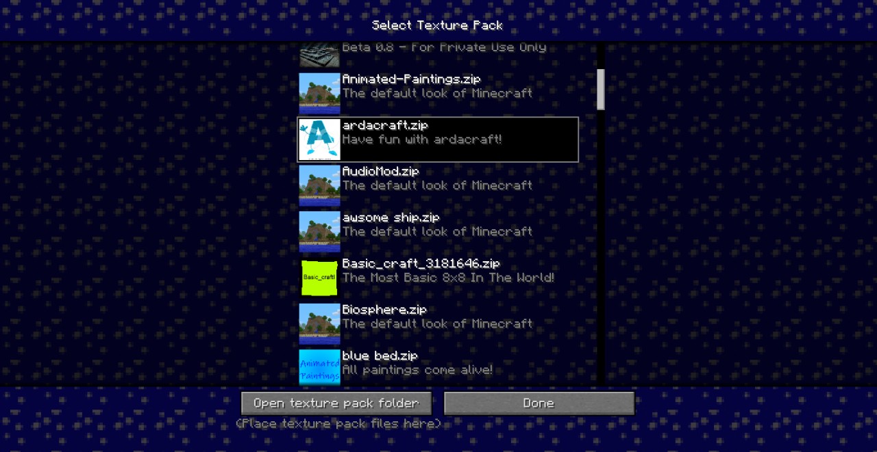 Ardacraft Minecraft Texture Pack