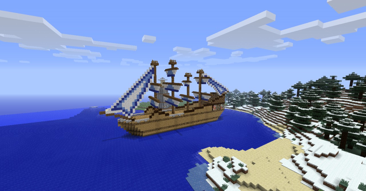 Castle, Boat, Chalet, Dwarf village on a server Minecraft Map