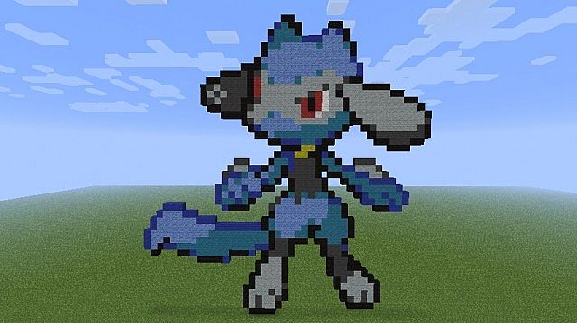 Riolu Pixel Art Minecraft Project