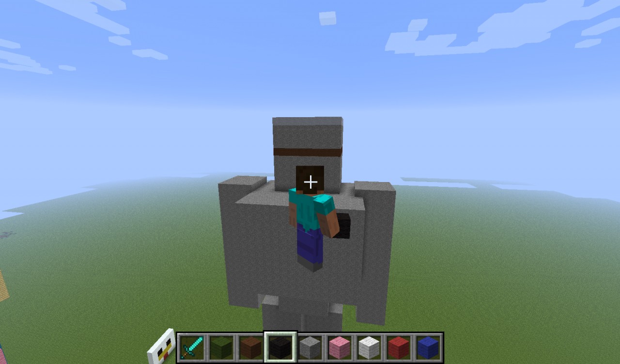 Stone Golem And Steve On Pig Minecraft Map