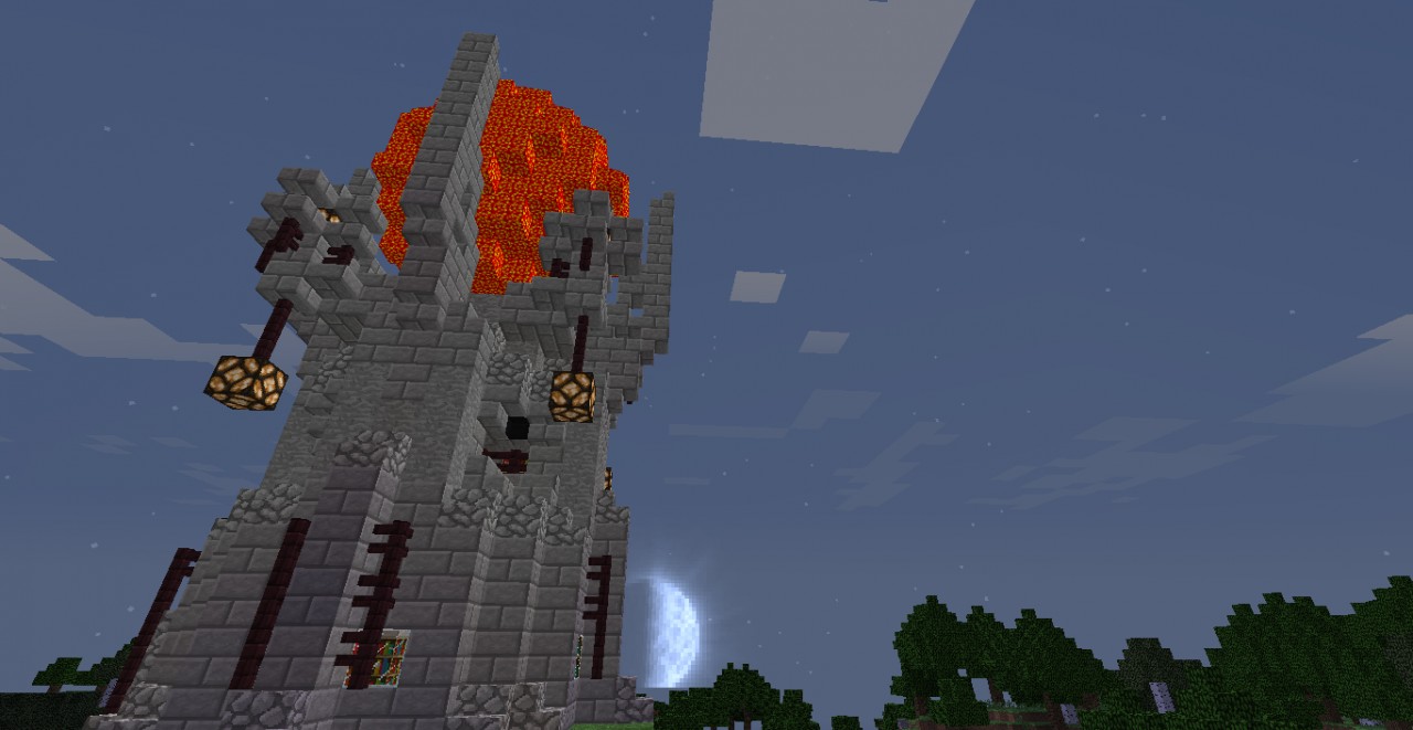 Mage Tower with Floating Lava Ball! Minecraft Map