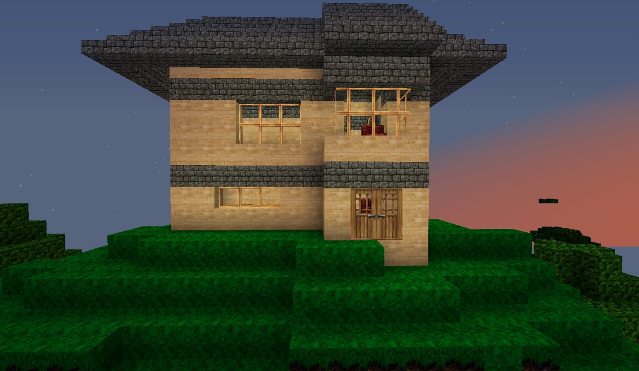Two-story House on Mountainside Minecraft Map