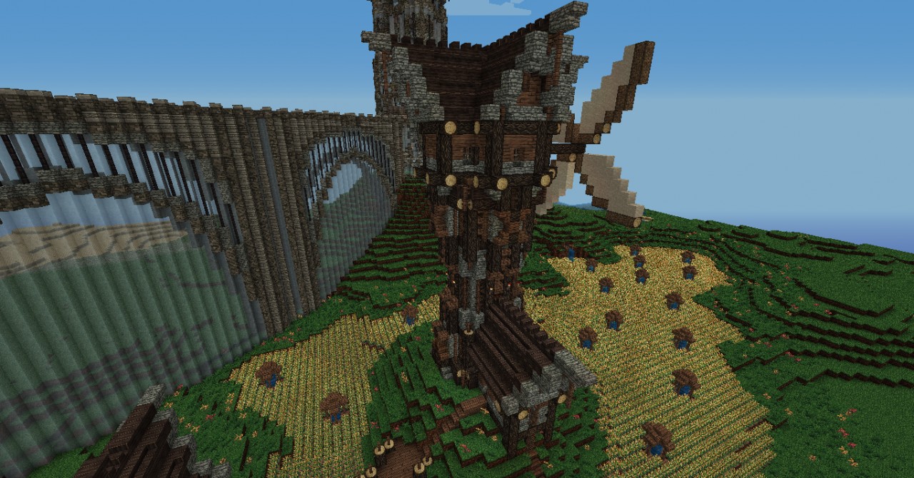 Medieval Windmill + farm Minecraft Map