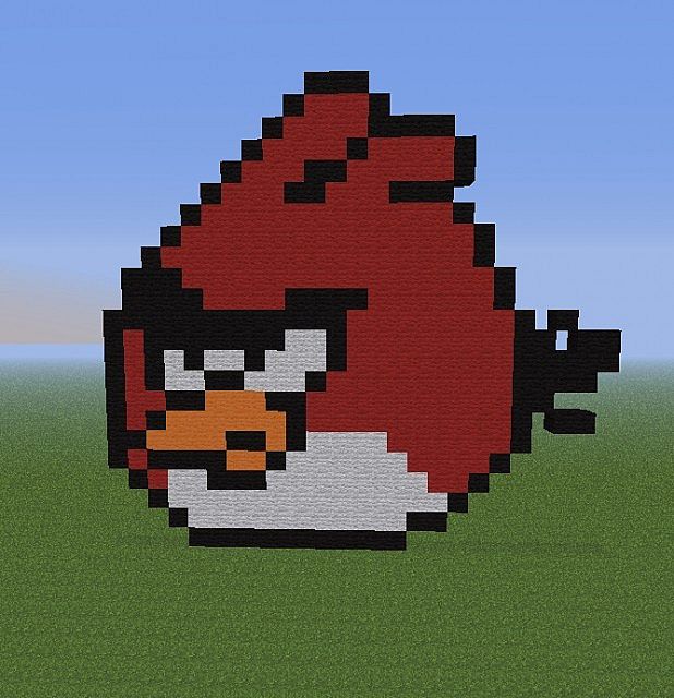 Angry Bird Pixel Art Minecraft Map