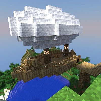 Floaty Wizardy Tower With Magic Beacon And Zeppelin Minecraft Map