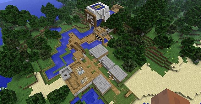 BOAT RACING & MINI CITY (downloadable) Minecraft Map