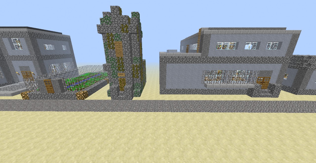Dystopic Village Building Pack (29 buildings, 3 vehicles) Minecraft Map