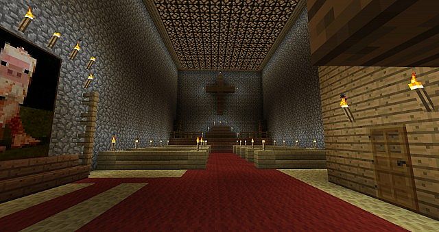 Church with Graveyard and Mausoleum Minecraft Map