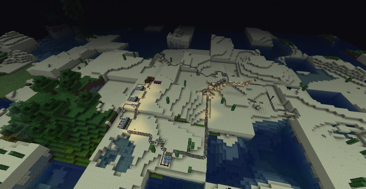 Simple Rollercoaster with Pistons! Minecraft Map