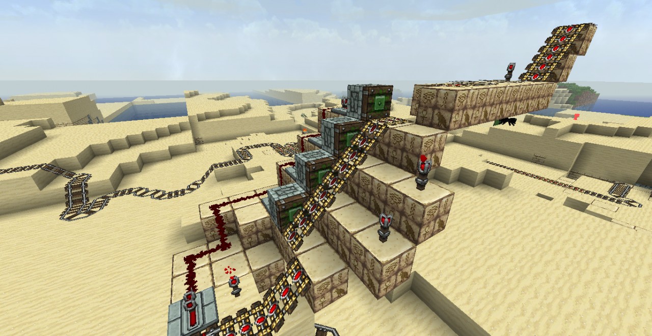 Simple Rollercoaster with Pistons! Minecraft Map