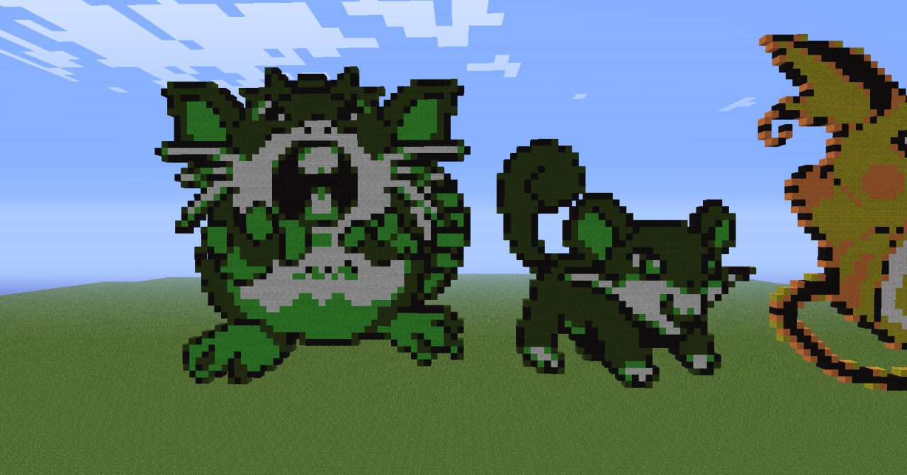 Pokemon Yellow Pixel Art Minecraft Map