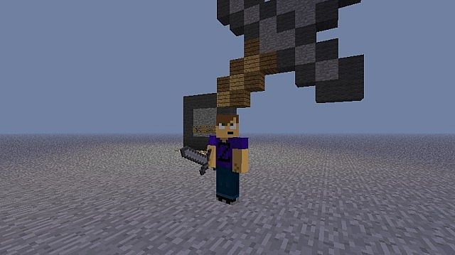 Pixel Art Stone Sword Minecraft Map