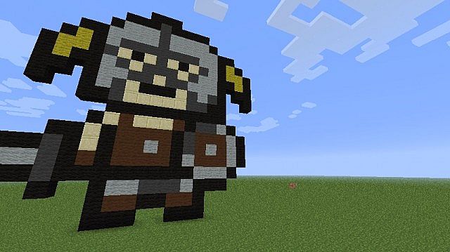 Pixel art 8-Bit Dovahkiin ! Minecraft Project