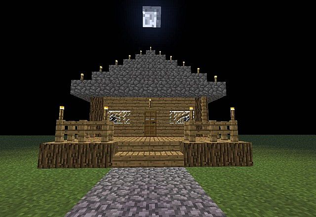 oak wood house with oak wood planks Minecraft Project