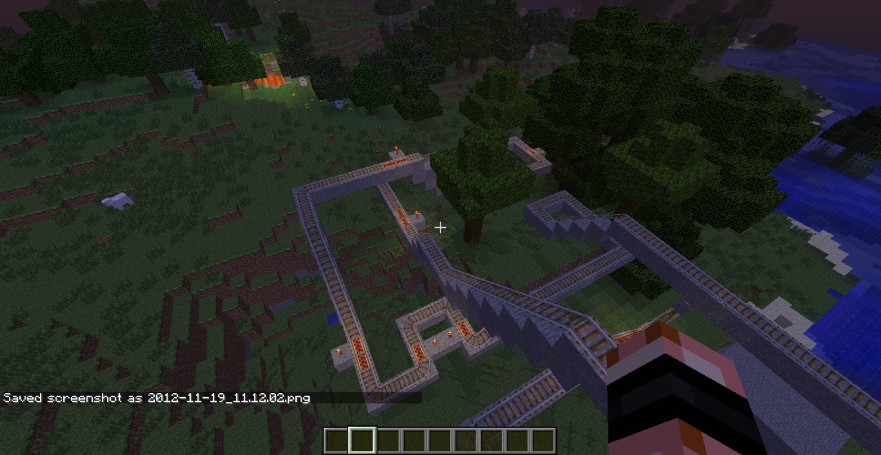 Forest Roller Coaster ( with pig riding) Minecraft Map