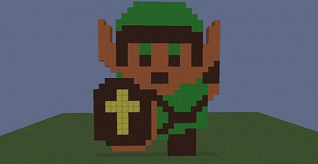 Pixel art link Minecraft Map
