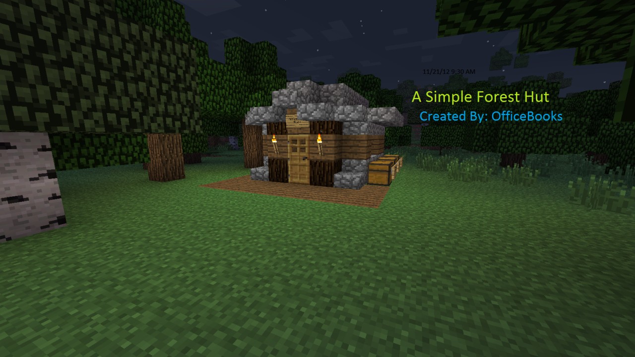 Simple Forest Hut (With World Save Download) Minecraft Project