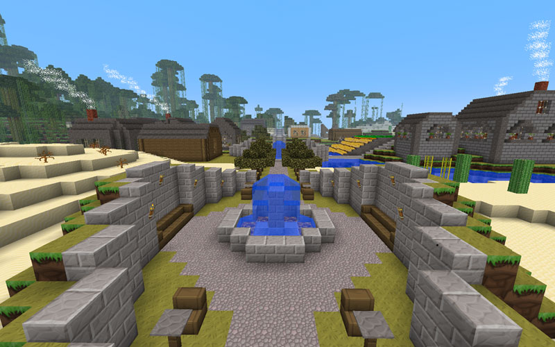 Survival village (Multiplayer map) (survival)+ Mob fight arena ...