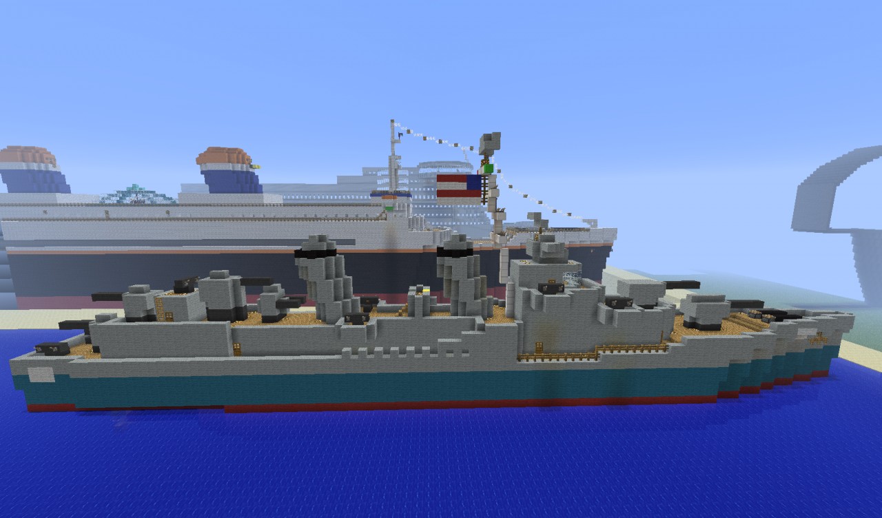 USS Fletcher (DD-445) Fletcher-Class Destroyer 1:1 Minecraft Map