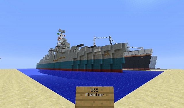 USS Fletcher (DD-445) Fletcher-Class Destroyer 1:1 Minecraft Map