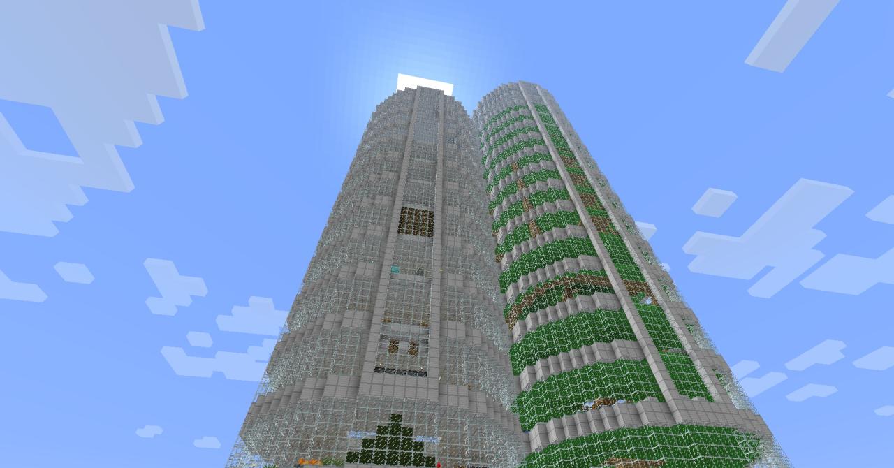 Two tower Skyscraper Mall and Condos Minecraft Map