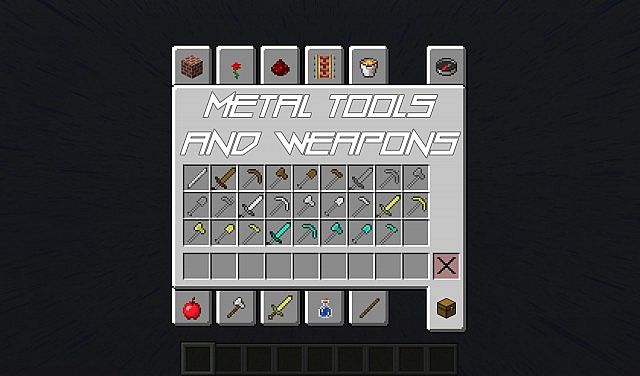 Metal Tools and Weapons Minecraft Mod