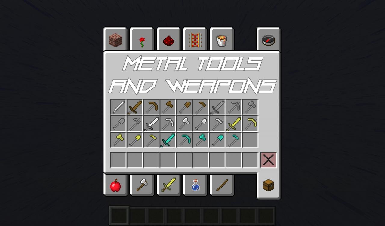 Metal Tools and Weapons Minecraft Mod