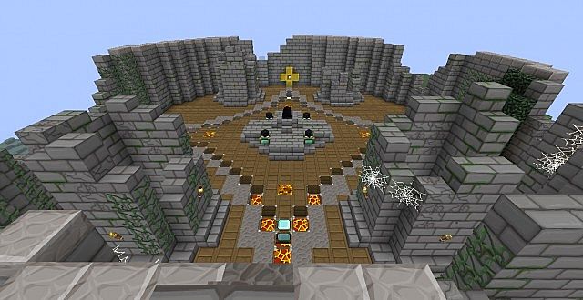 ruined temple and town Minecraft Map
