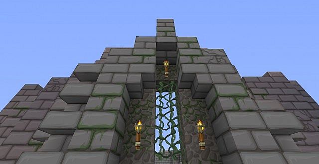 ruined temple and town Minecraft Map