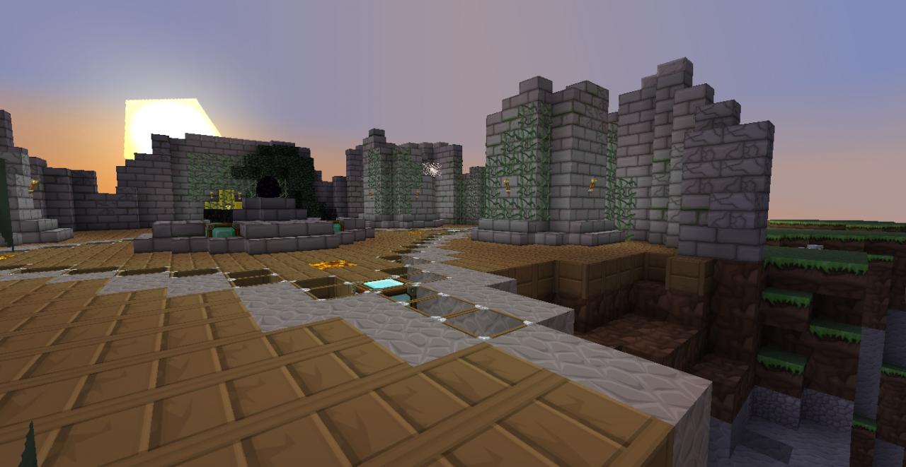 ruined temple and town Minecraft Map