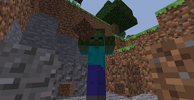 1.4 Zombie Holding Dirt Minecraft Map