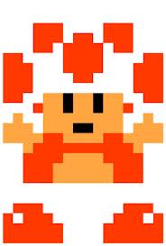 Toad in 8 bit original Mario bros Minecraft Project