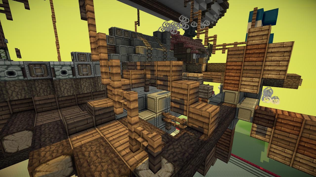 Throlkar- Steampunk airship[Clockwork Block Society app] Minecraft Map
