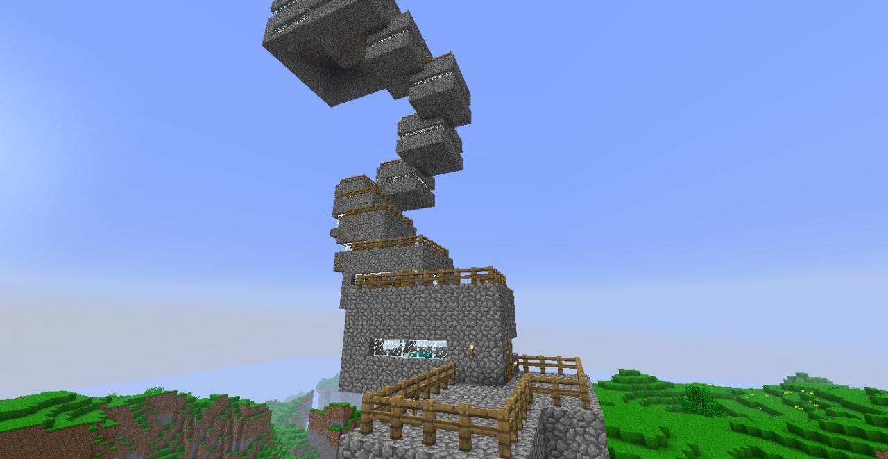 Diagonal-tower overlooking a valley Minecraft Map