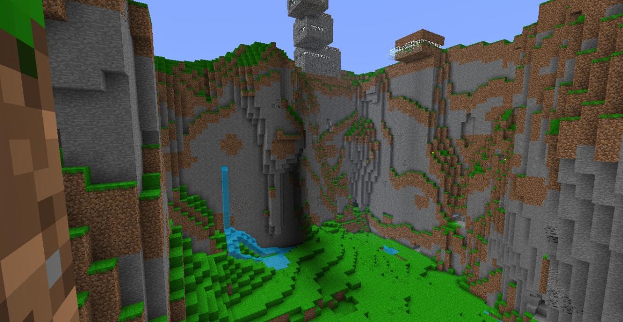 Diagonal-tower overlooking a valley Minecraft Map