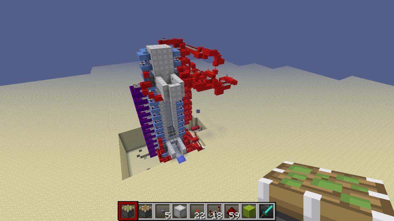 Minecraft - Fancy 2x2 piston elevator - Download availible Minecraft Map