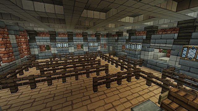 bank with clock tower Minecraft Map